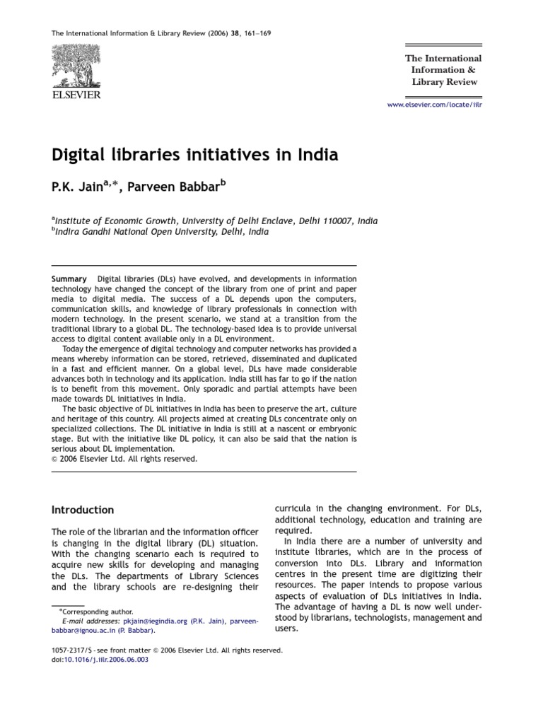 Digital Library Initiatives-India | PDF | Internet | Computing And ...