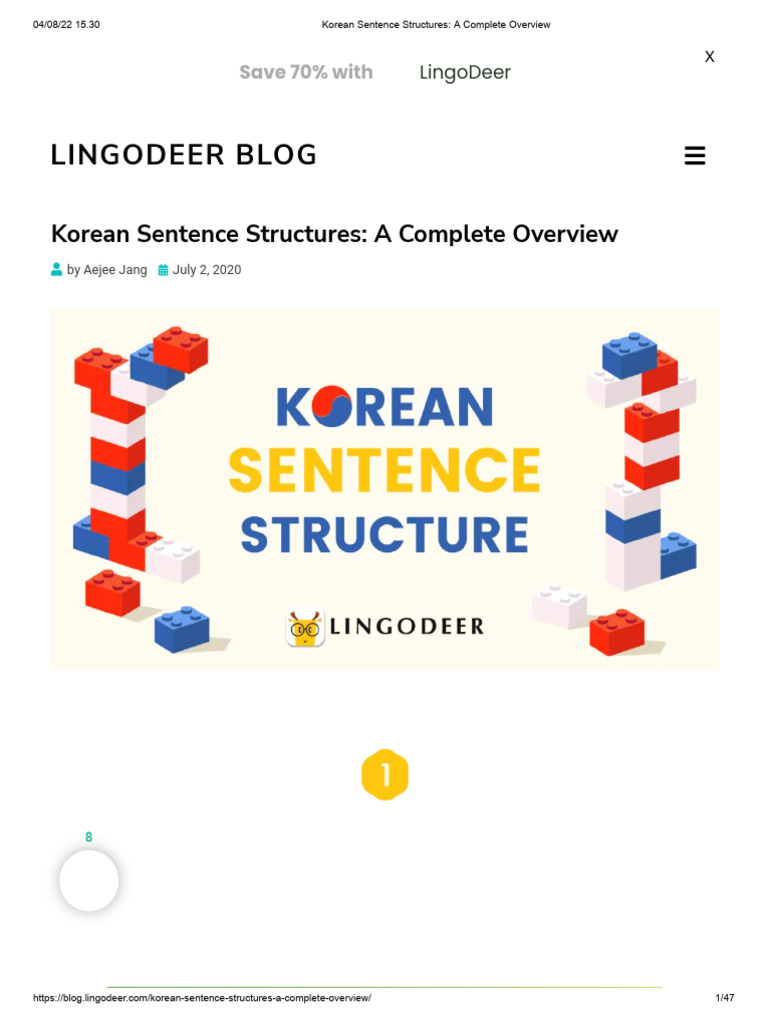 Korean Sentence Structures Explained | PDF | Syntax | Grammar