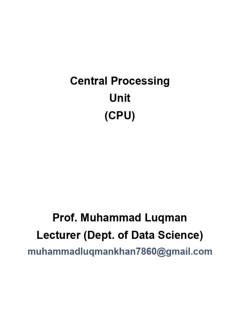 Overview of Central Processing Units | PDF | Multi Core Processor ...