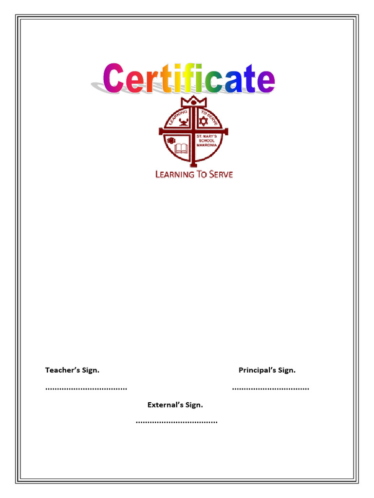 Economics Project File Certification | PDF