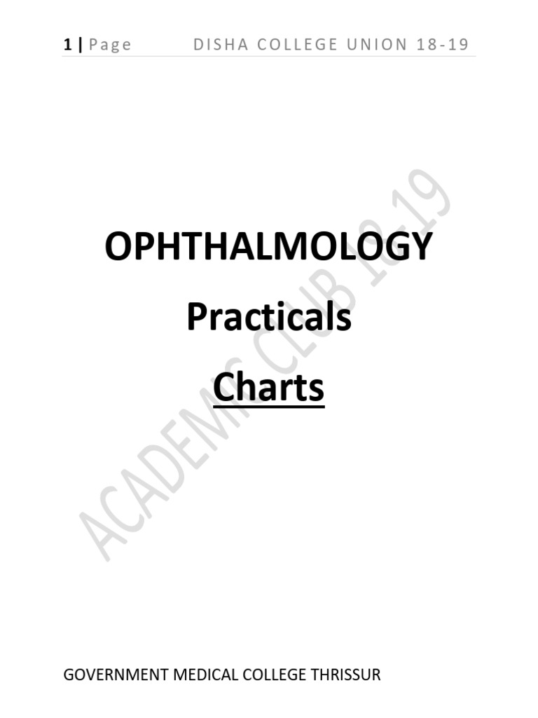 Ophthal Practicals 1 | PDF | Ophthalmology | Human Eye