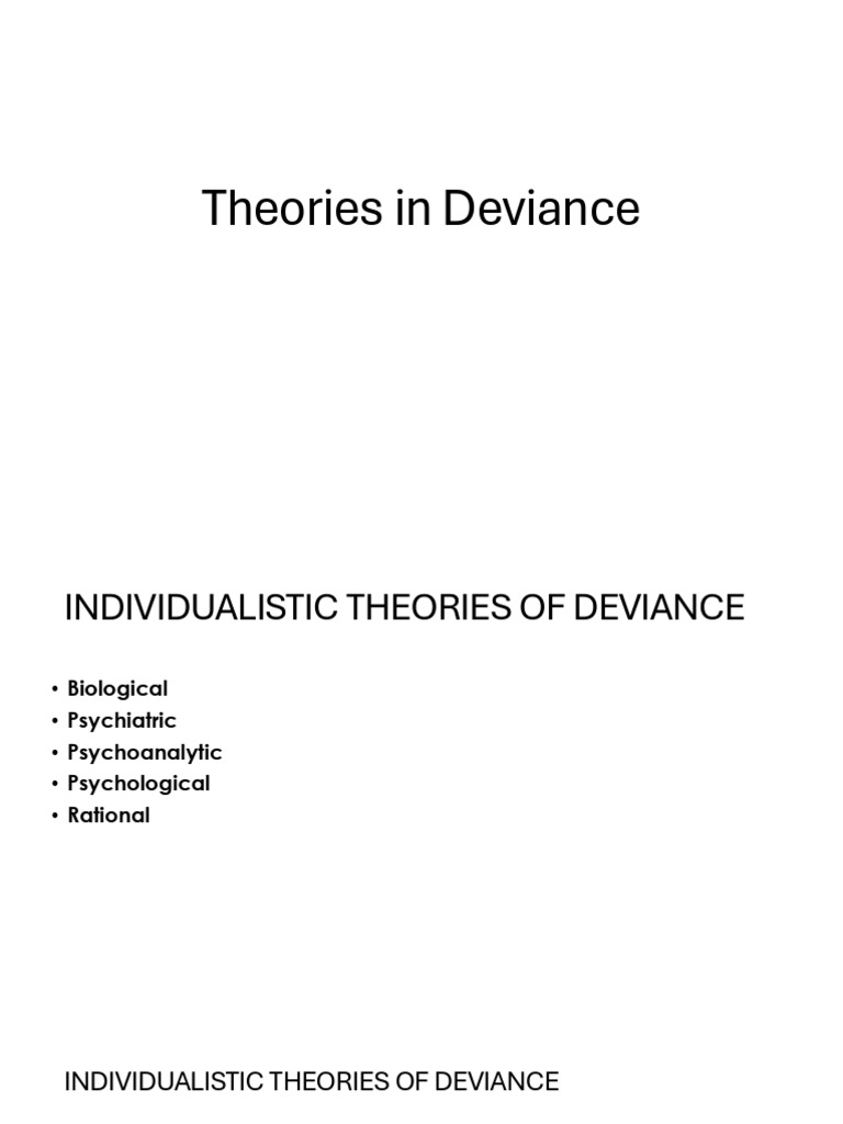 Theories in Deviance | PDF | Deviance (Sociology) | Behavioural Sciences