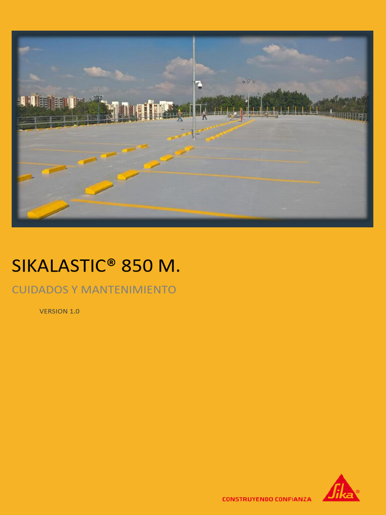 Mantenimiento Sikalastic 850 M: Guía Completa | PDF | Agua | Detergente