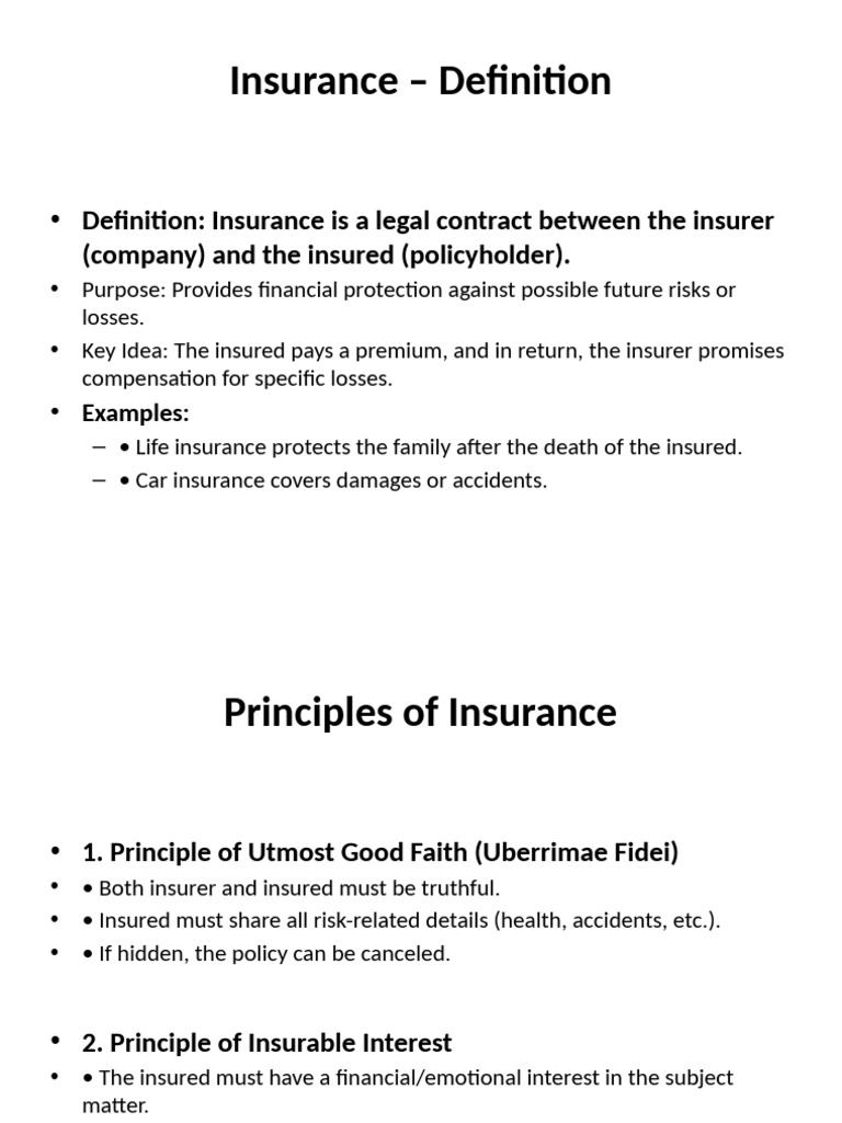 Creative Insurance Definition Principles | PDF