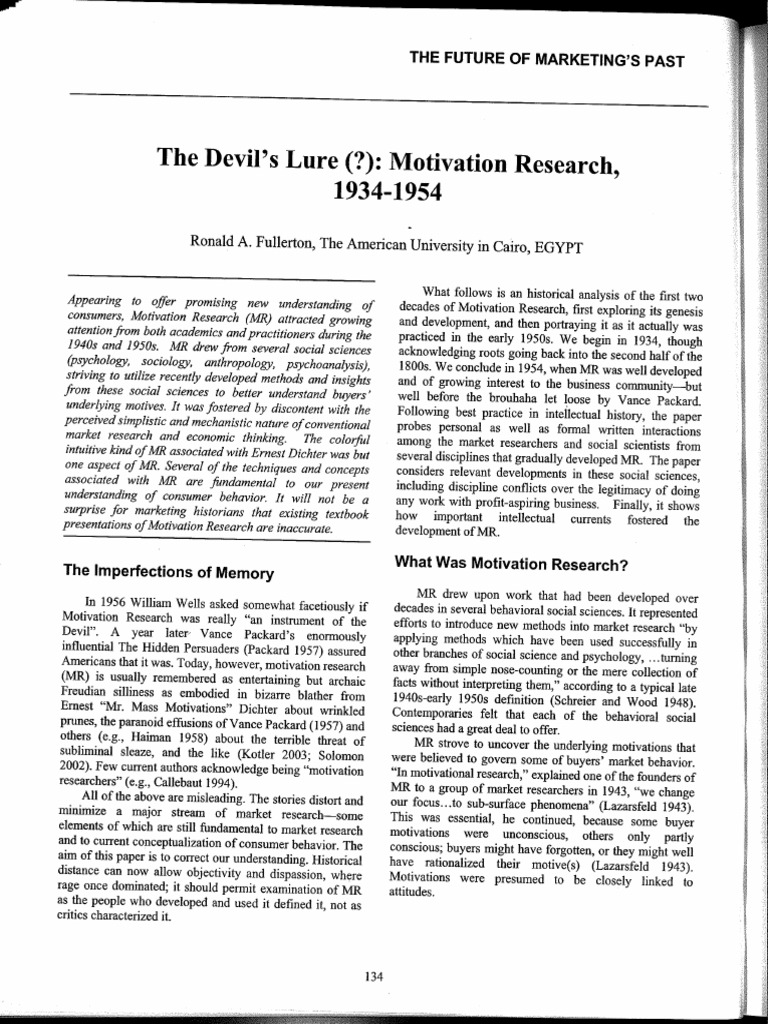 Motivational Research | PDF
