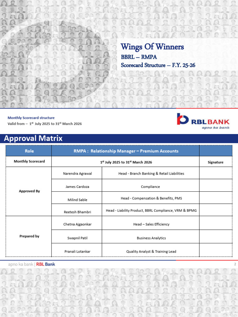 RMPA Monthly Scorecard Structure FY 25-26 | PDF | Debits And Credits ...
