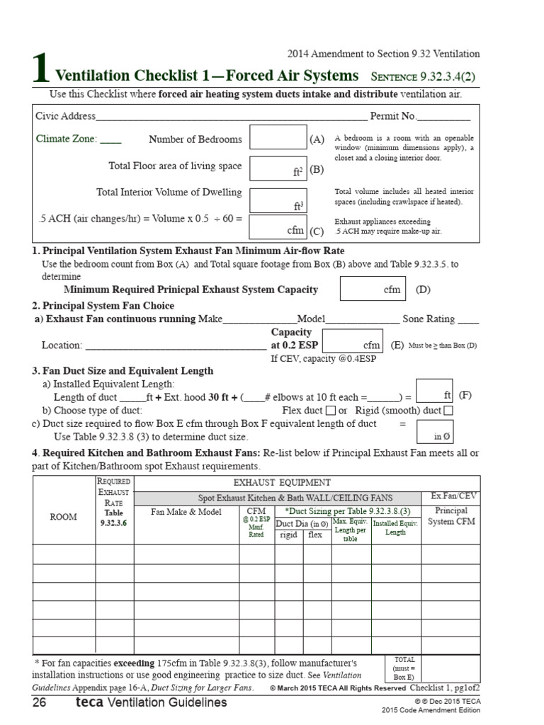 TECA Ventilation System Guidelines | PDF | Ventilation (Architecture ...