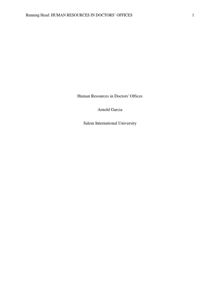 Human Resources in Doctors' Offices | PDF | Clinic | Human Resource ...