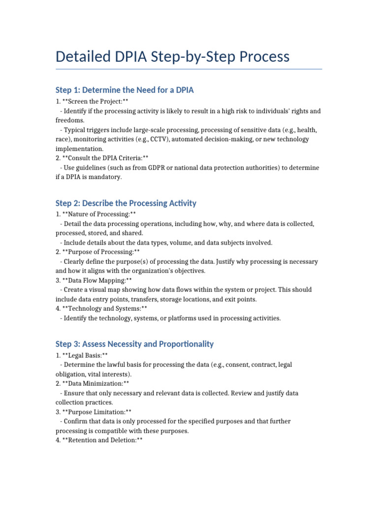 Comprehensive DPIA Process Guide | PDF | Risk | Risk Assessment