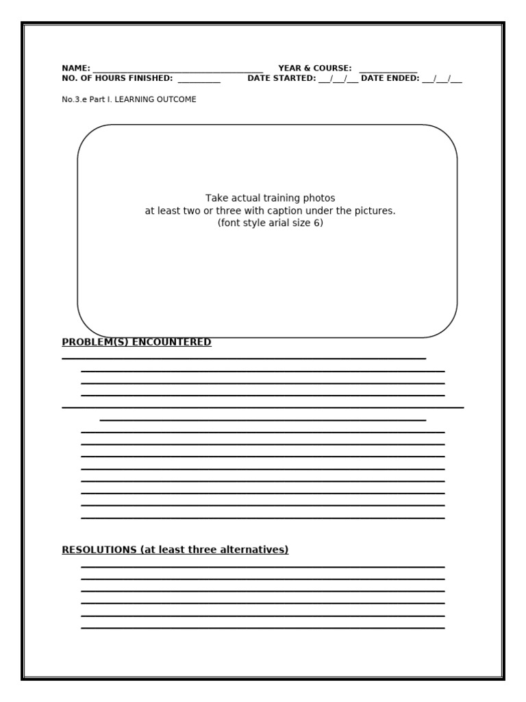 Learning Outcome Report Template | PDF