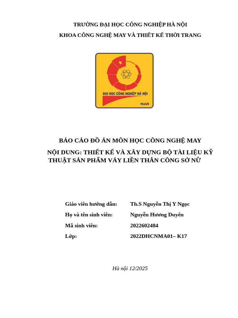 đồ án công nghệ may | PDF