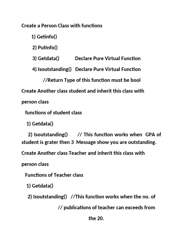 Create A Person Class With Functions | PDF