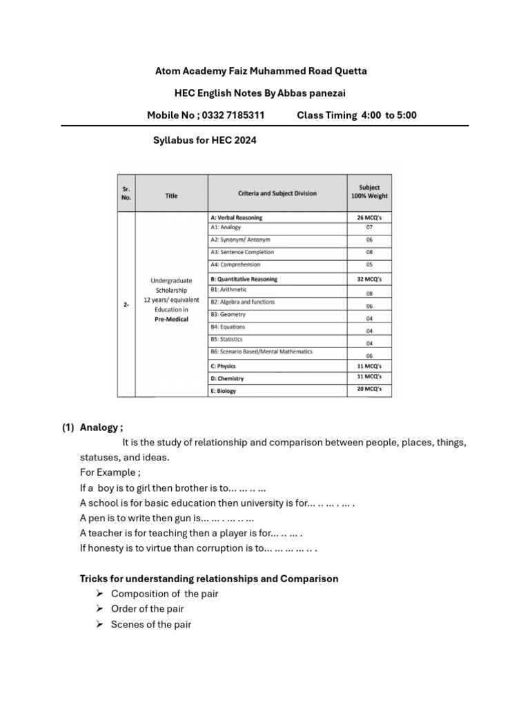 HEC 2024 English Notes Overview | PDF | Voltage