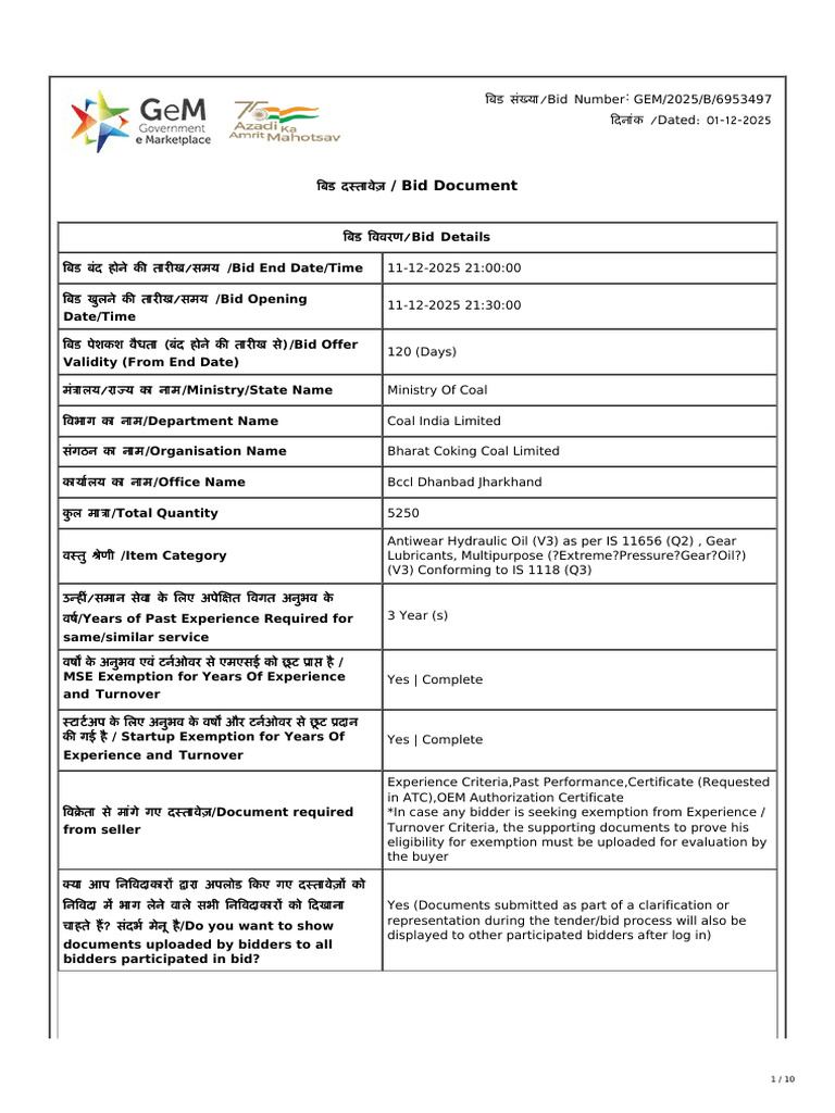 GeM Bidding 8659728 | PDF