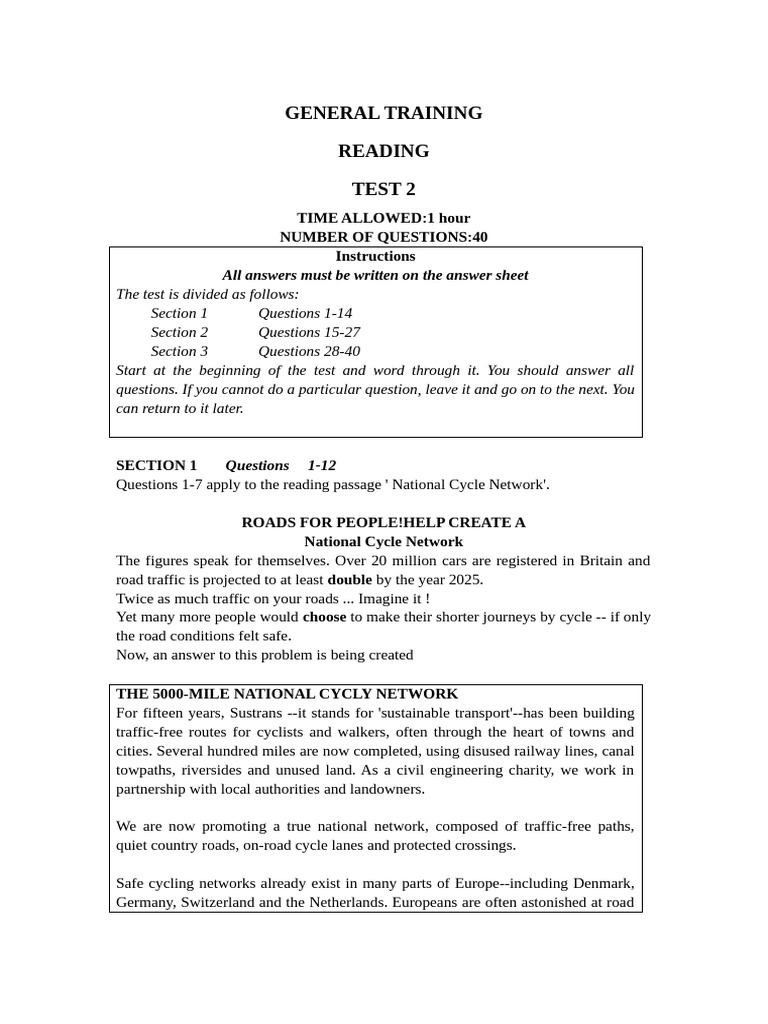 General Reading Test-02 | PDF | Giant Panda