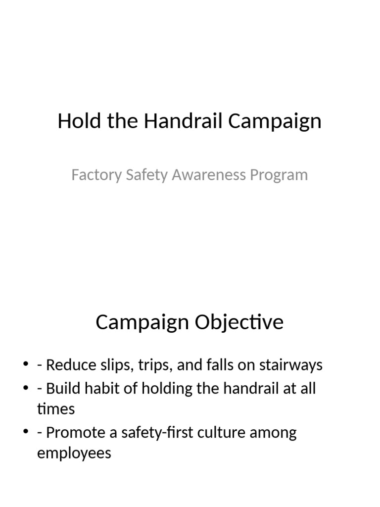 Hold The Handrail Campaign | PDF