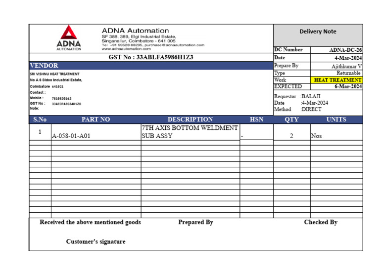 Adna DC 26 | PDF