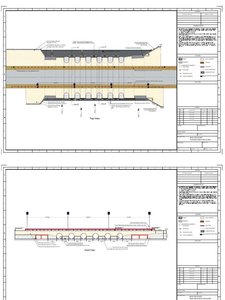 Metal Pipe Cuvert Plans, Details & Sections | PDF | Wall | Building ...