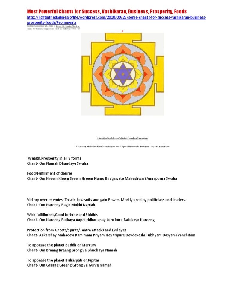 Powerful Chants for Wealth and Success | PDF | Tantra | Hindu Deities