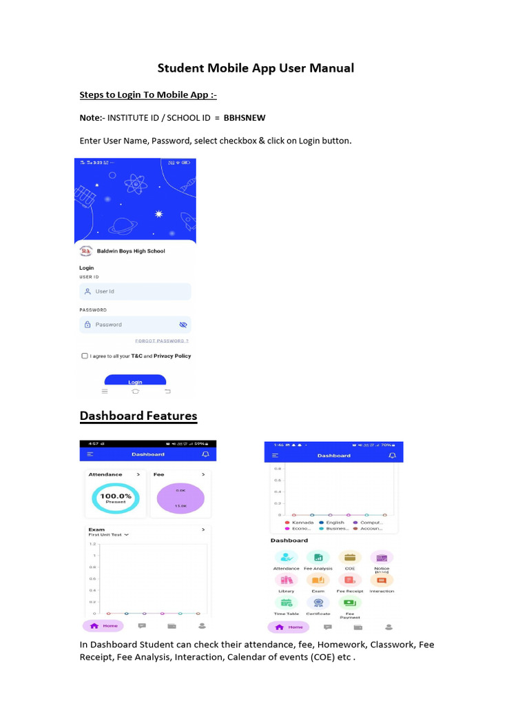 Student Mobile App User Manual | PDF