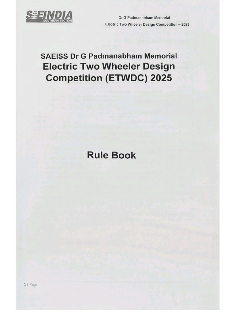ETWDC 2025 New Rule Book | PDF