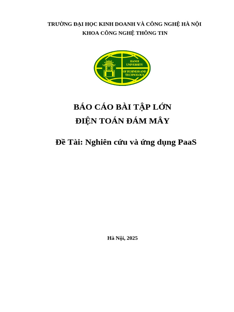 Đề Tài Nghiên Cứu Điện Toán Đám Mây HUBT | PDF