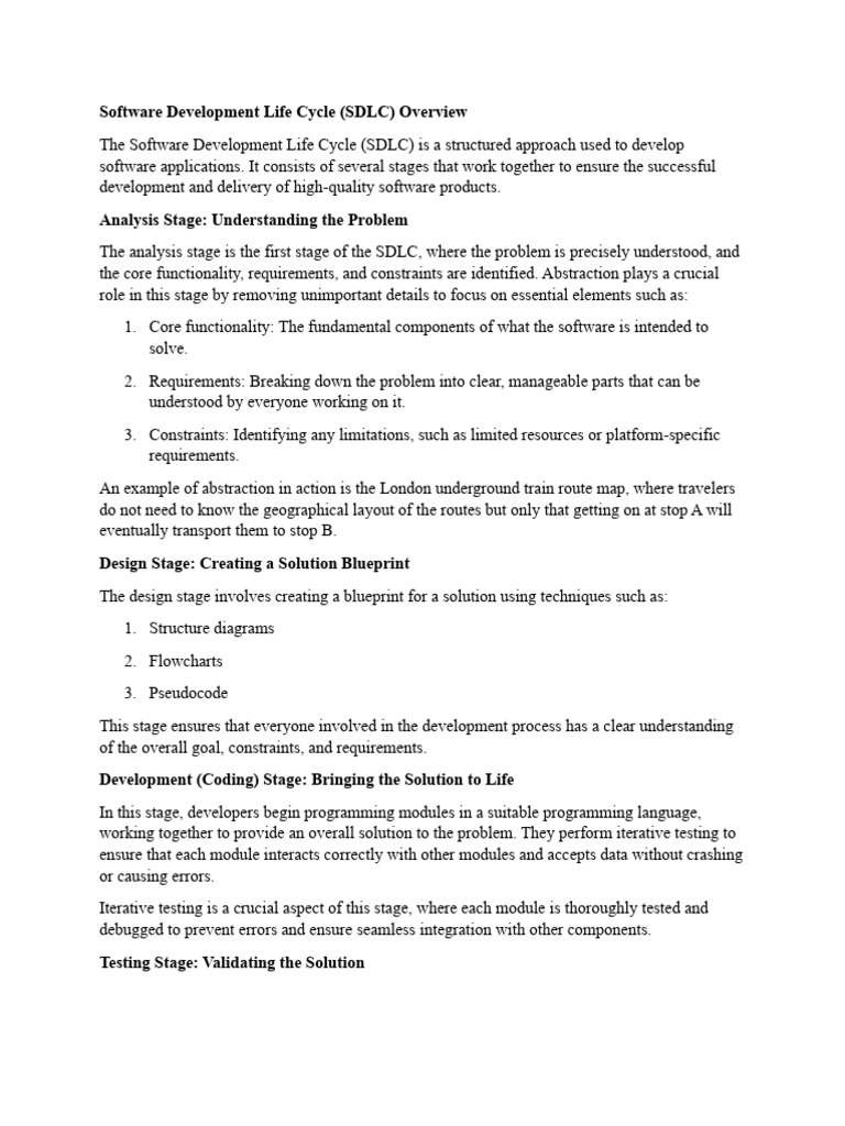 Software Developemnt Life Cycle Note and Questions | PDF | Software ...