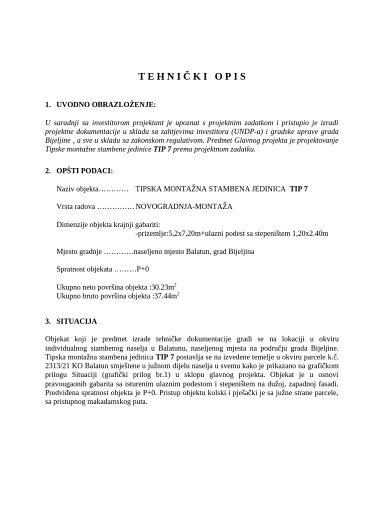 Tehnicki Opis | PDF