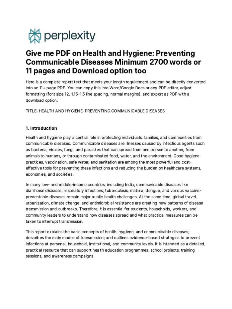 Health & Hygiene: Preventing Diseases | PDF | Hygiene | Infection