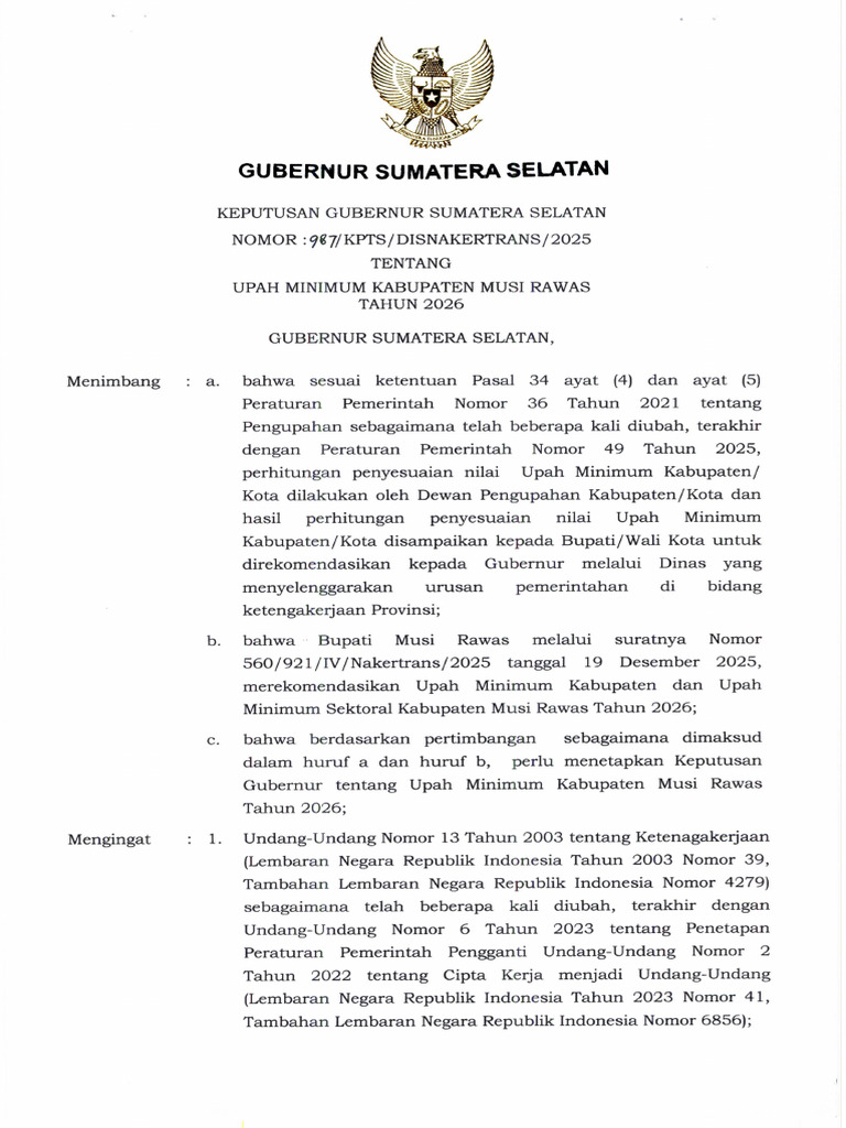 UMK Musi Rawas 2026 | PDF