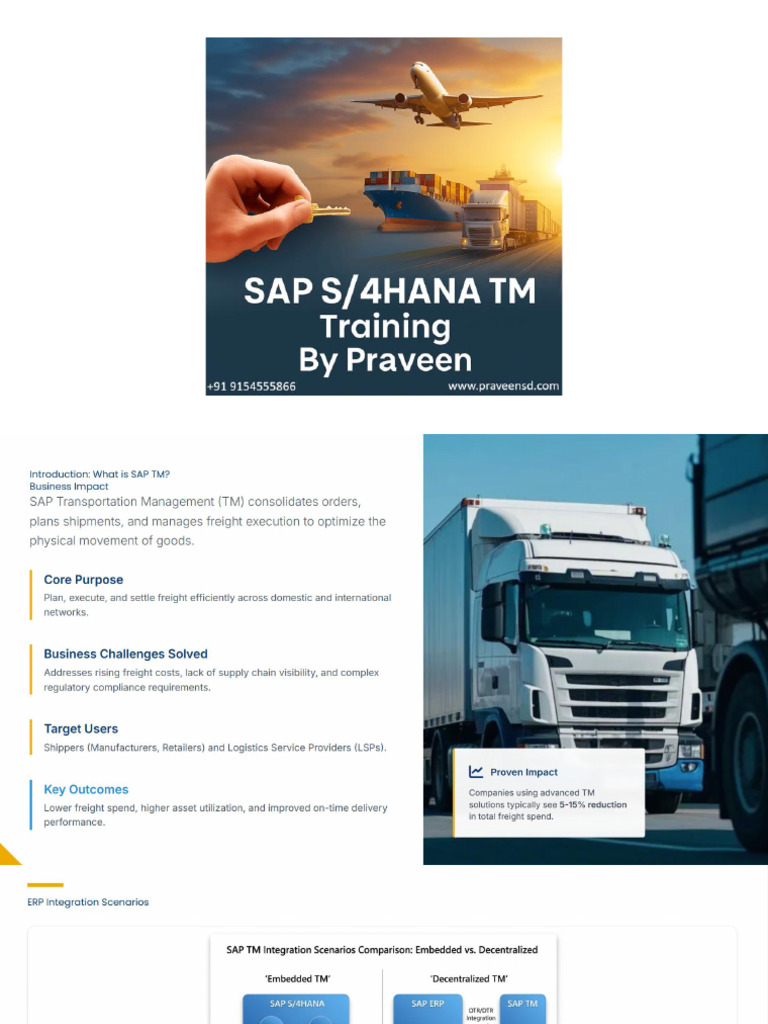 Overview-SAP TM Training by Praveen 2 | PDF