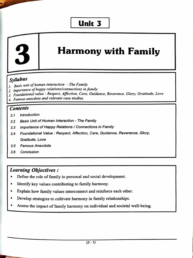 Family Harmony: Values & Connections | PDF | Family | Love