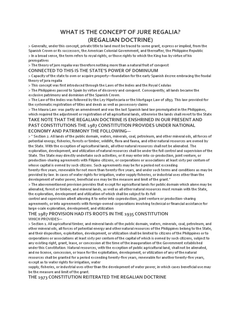 Regalian Doctrine | Property | Philippines