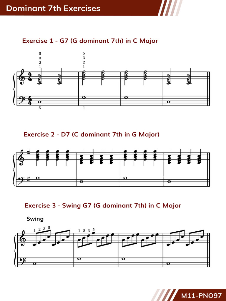Dominant 7th Chord Exercises Guide | PDF