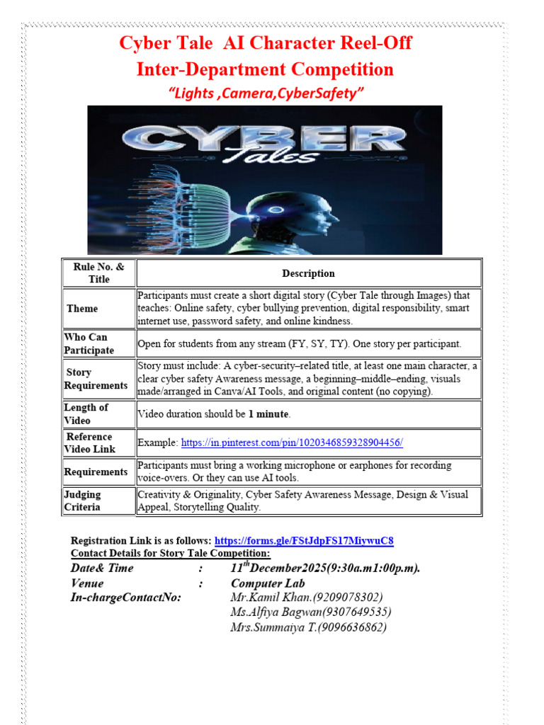 CyberTale Event Brochure (Inter Department) 1 2 Pages | PDF