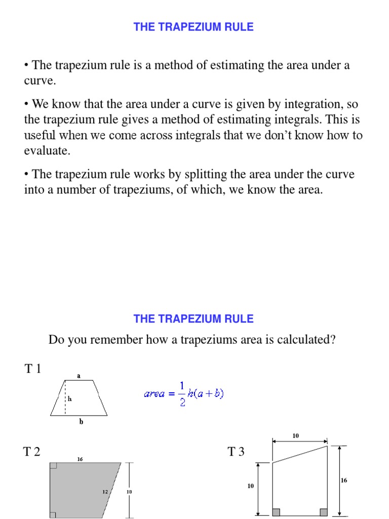 Trapezium Rule[1] | Integral | Area | Free 30-day Trial | Scribd