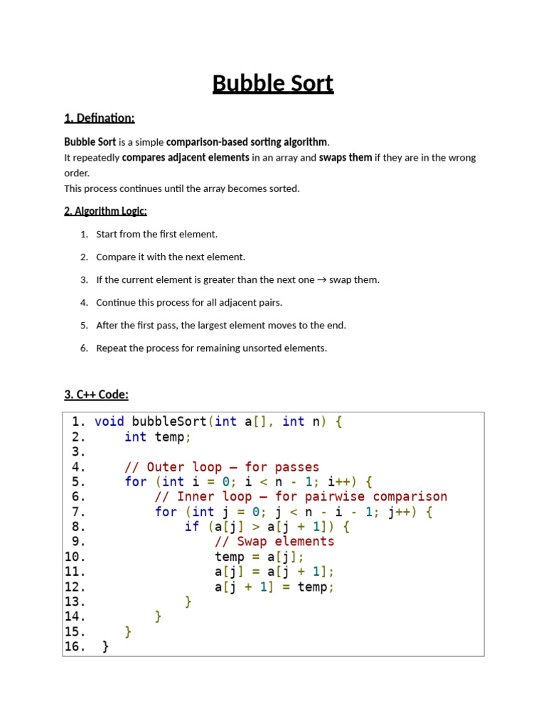 Sorting (Bubble, Insertion, Selection) | PDF | Theoretical Computer ...