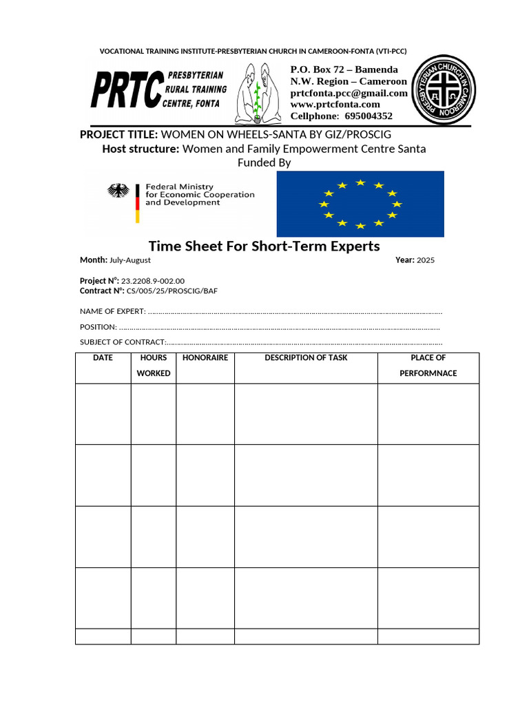 Time Sheet For Short-1 | PDF