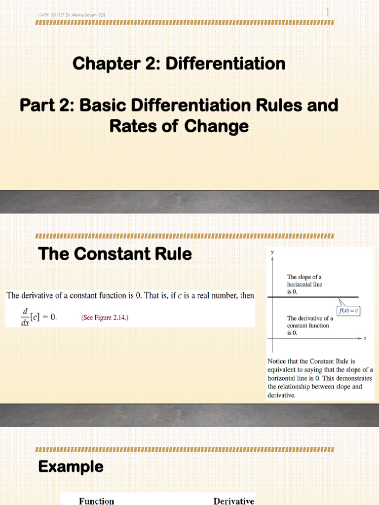 MATH 101 127 CH 2 Differentiation Part 2 S23 | PDF | Derivative ...