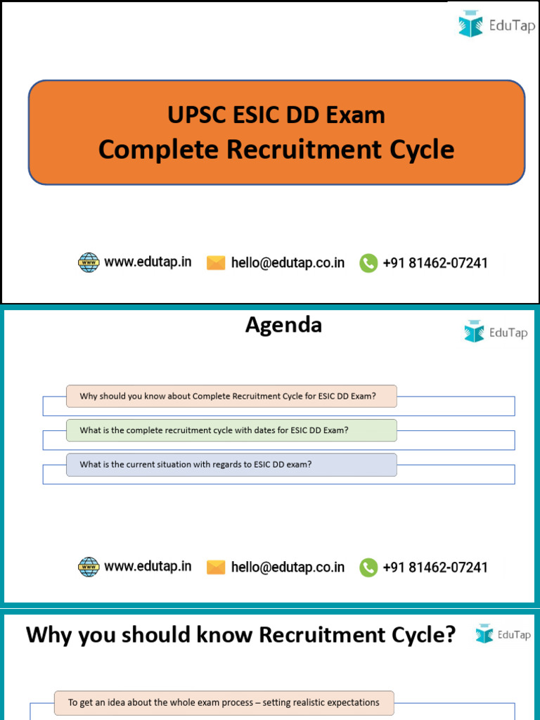 ESIC DD Exam Recruitment Timeline Guide | PDF