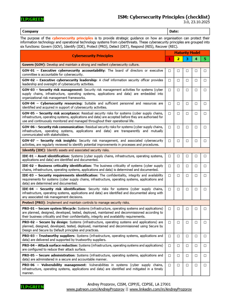 Simple Maturity Checklist 1766403578 | PDF | Security | Computer Security