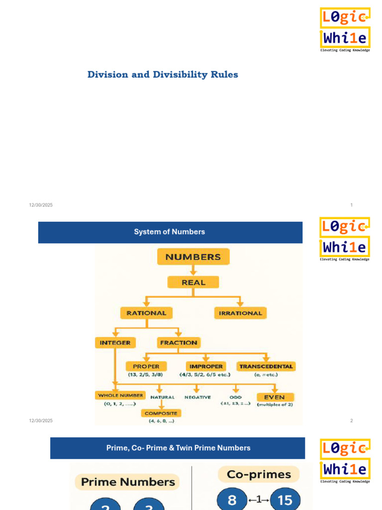 Division and Divisibility Concepts | PDF | Division (Mathematics ...