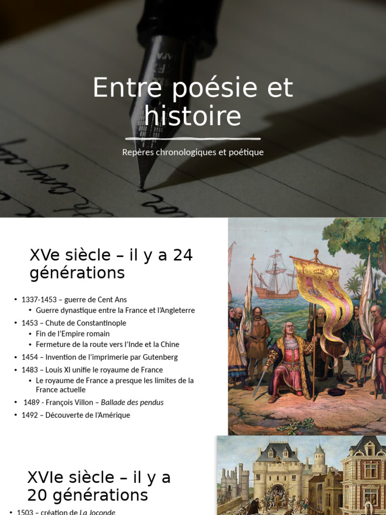 Chronologie poétique de l'histoire française | PDF | Littérature ...