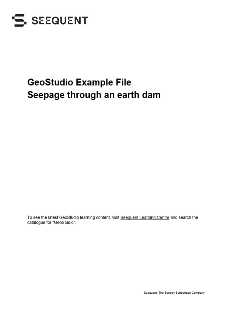 Seepage Analysis of Earth Dams with SEEP/W | PDF | Dam | Soil Mechanics