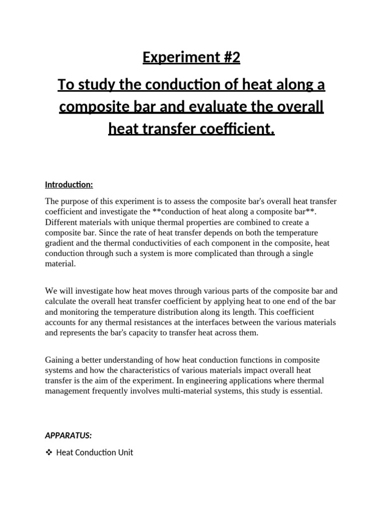 HMT LAB Ex 2 | PDF | Thermal Conduction | Heat