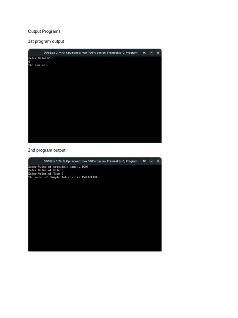 Output Programs 1 (Copy) | PDF