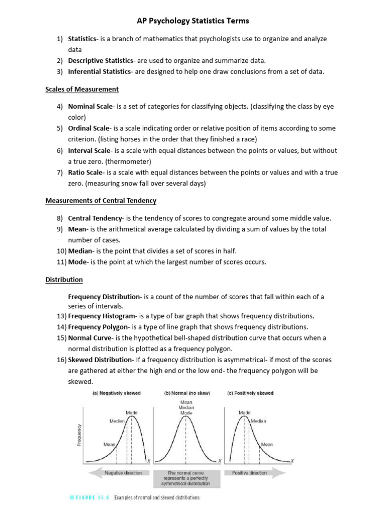 AP Psychology Statistics Overview | PDF