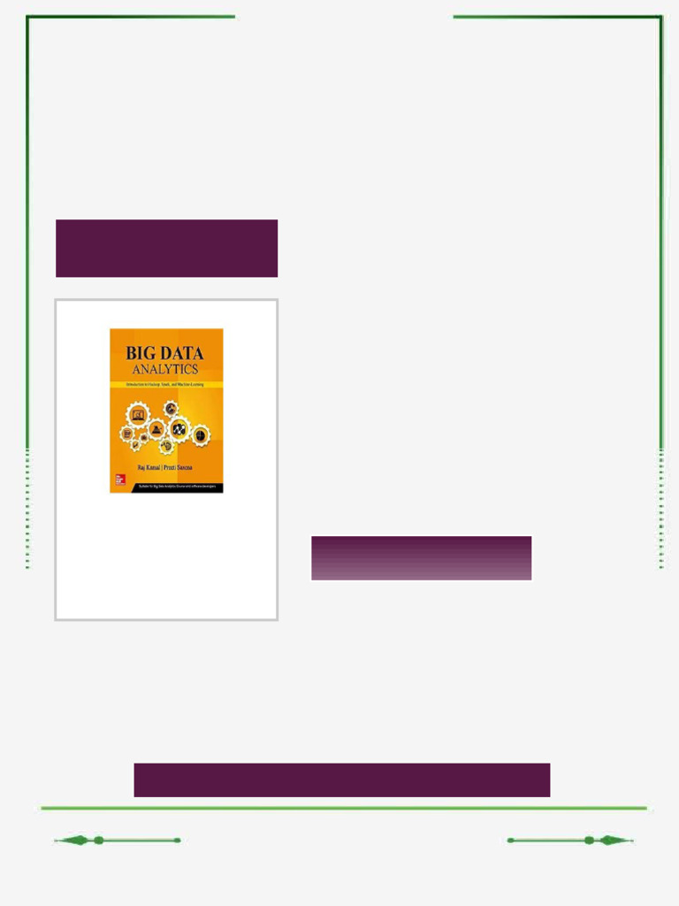 BIG DATA ANALYTICS: Introduction To Hadoop, Spark, and Machine-Learning Raj Kamal Ebook Smart ...