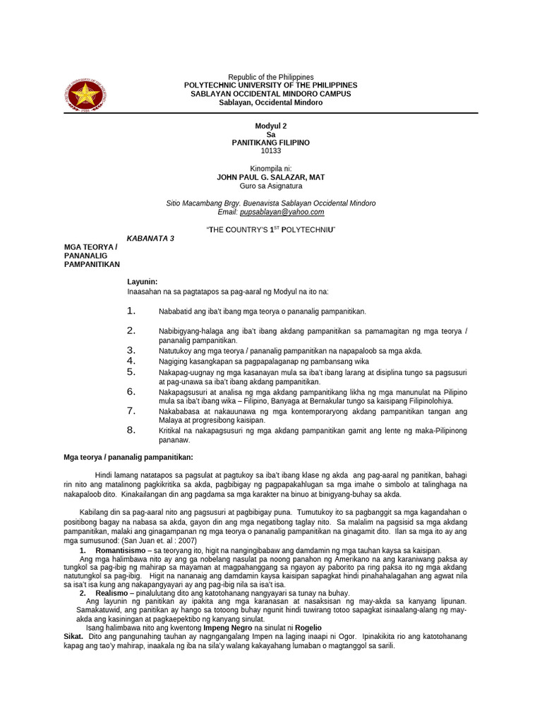 Panitikan Final Word 2025 | PDF