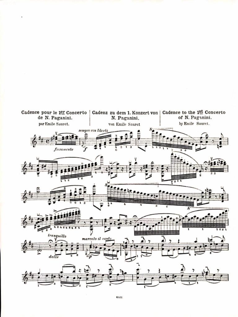 Cadenza Paganini Sauret1893 | PDF